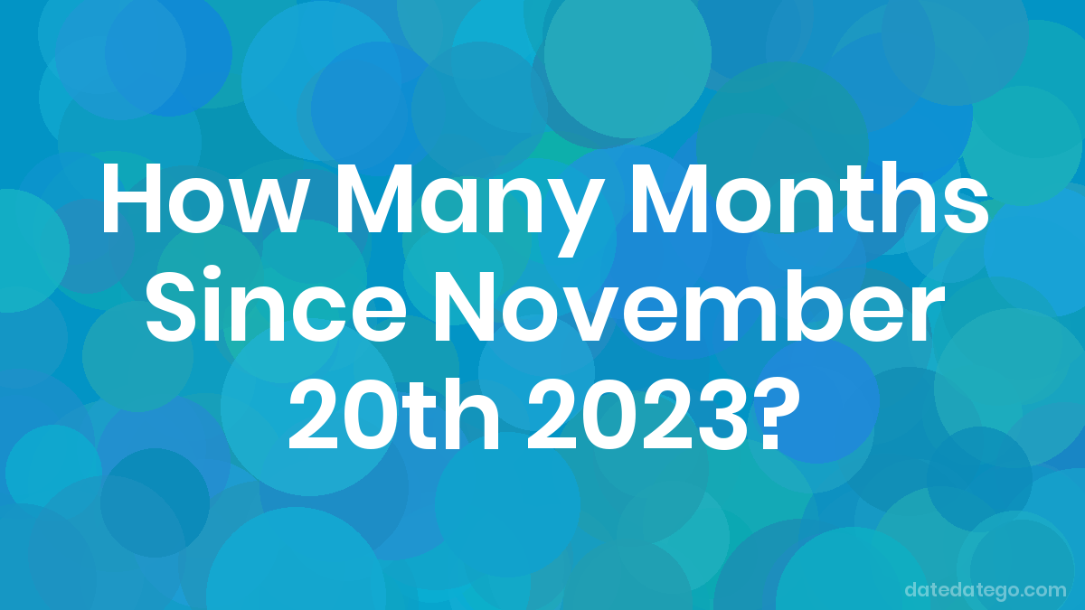 How Many Months Until November 20th 2023 DateDateGo